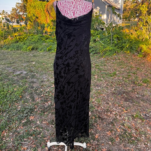Eva Blue | Dresses | Vintage Eva Blue Black Burnout Velvet Maxi Dress ...
